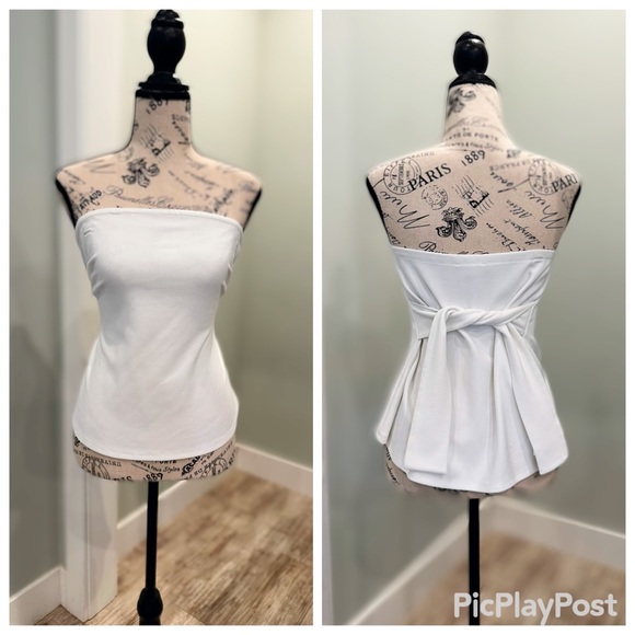 Express | Tops | Express Cream Tube Top With A Tie For Front Or Back ...